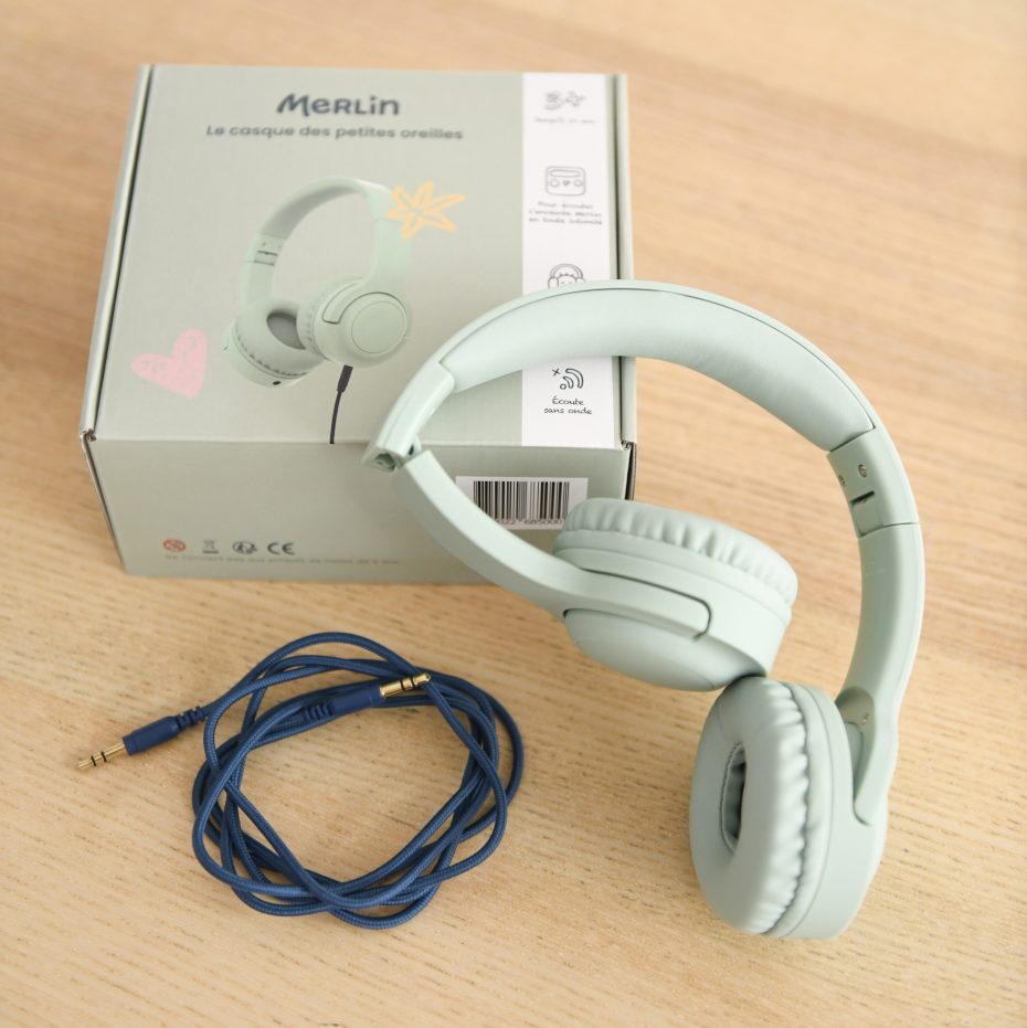 Casque audio Merlin vert amande - spécial petites oreilles